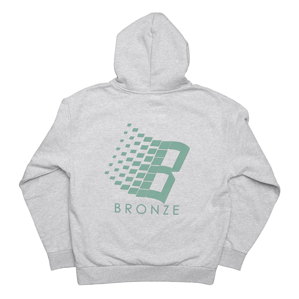 LOGO PUFF PRINT HOODY HEATHER GREY – BRONZE56K